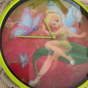 Disney | Other | Euc Vintage Tinkerbell Plastic Wall Clock | Poshmark